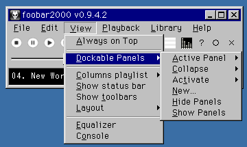 dockable columns ui panels 解説 - foobar2000 Wiki